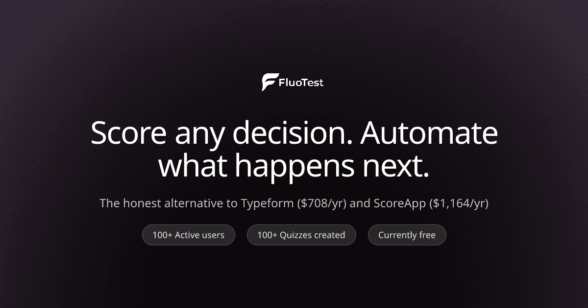 FluoTest: Free Scoring & Decision Automation Tool | Typeform & ScoreApp ...